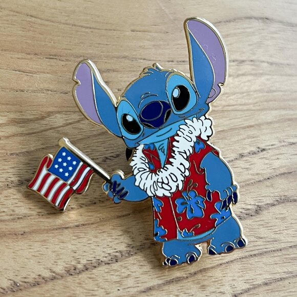 Disney | Other | Disney Lilo Stitch Cast Patriotic Stitch Holding ...